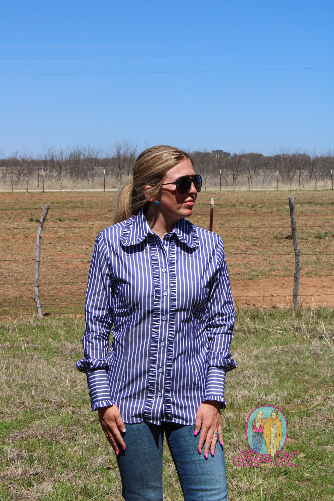 LL Pinstripe Frill Button Down – Arrow M Apparel